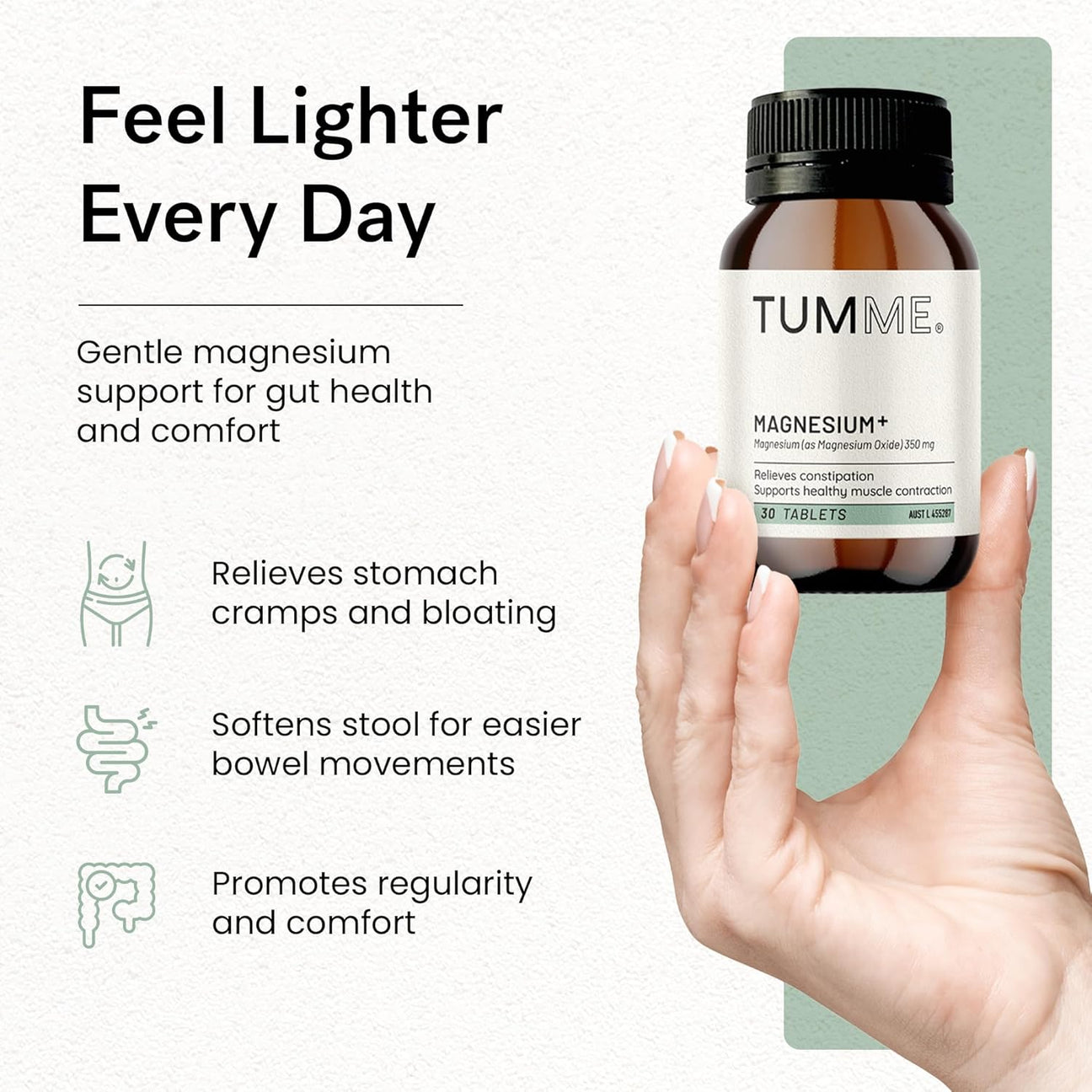 TUMME Magnesium+ 30 Tablets | Magnesium Without B6