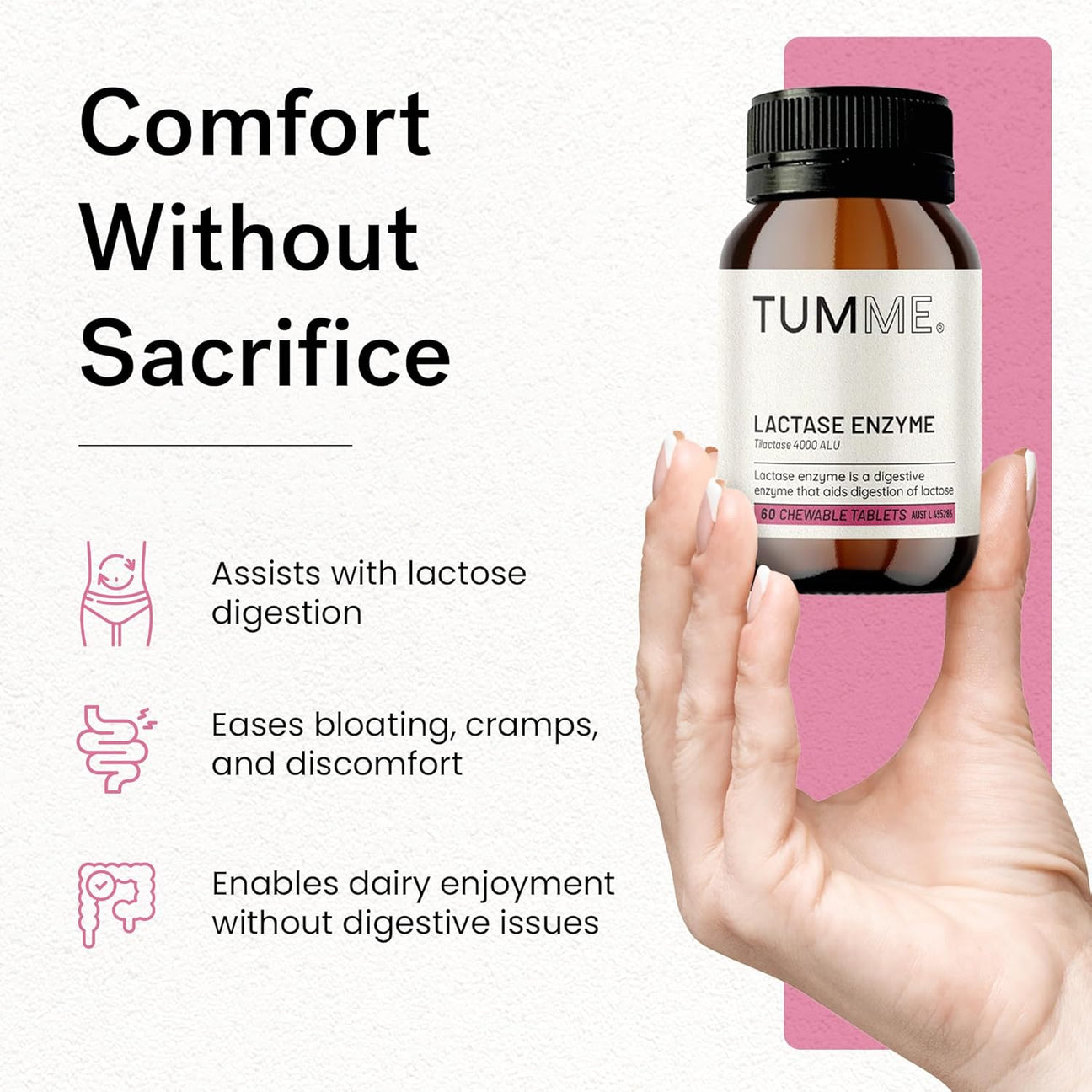 Buy TUMME Lactase Enzyme 60 Tablets | Lactose Digestion Pills